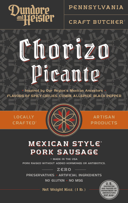 Chorizo Picante Pork Sausage – Dundore & Heister | Butcher & Market